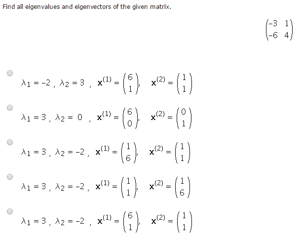 Solved Find all eigenvalues and eigenvectors of the given | Chegg.com