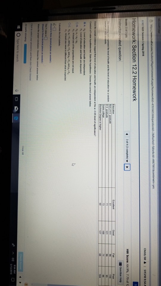 Solved Homework: Section 12.2 Homework HYV Score: 64.9%, | Chegg.com Solved Homework: Section 12.2 Homework HYV Score: 64.9%, | Chegg.com