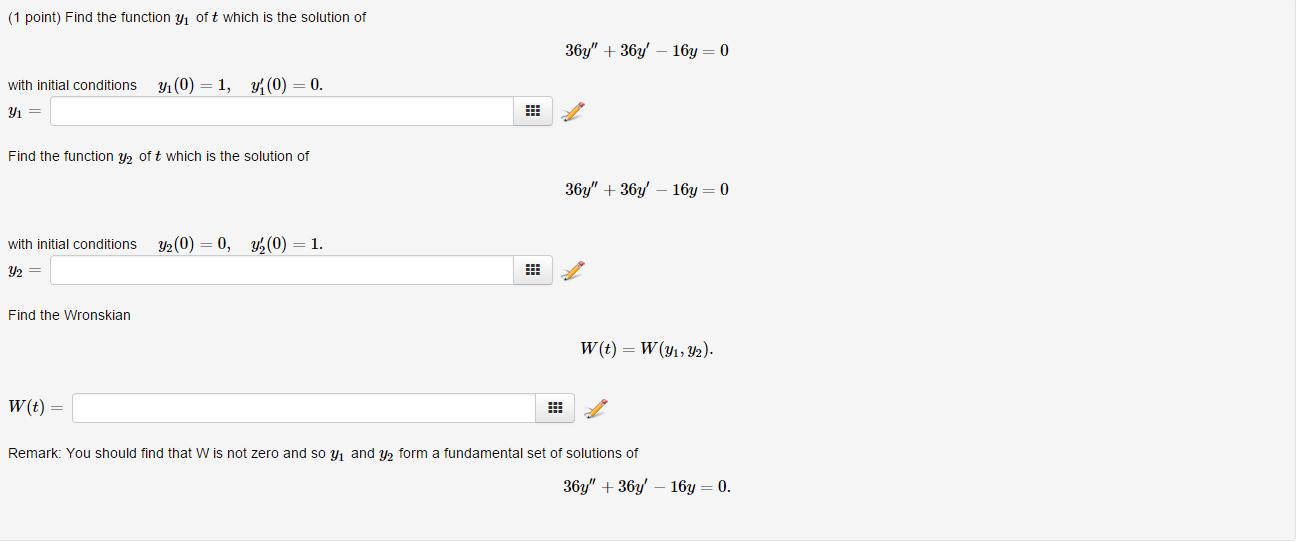 Solved Find the function y1 of t which is the solution of | Chegg.com Solved Find the function y1 of t which is the solution of | Chegg.com