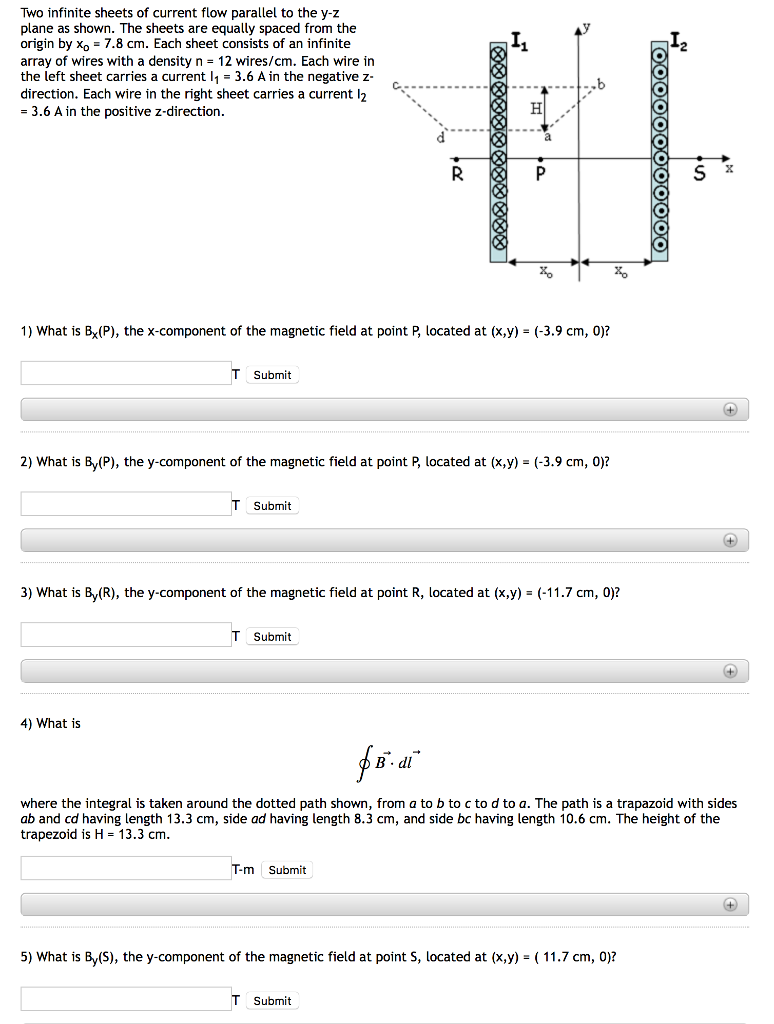 Solved Two infinite sheets of current flow parallel to the | Chegg.com