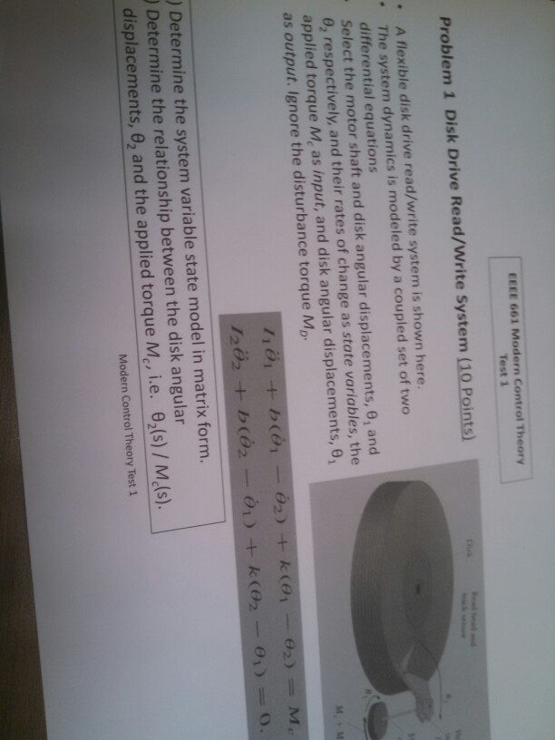 Solved A flexible disk drive read/write is shown here. The | Chegg.com