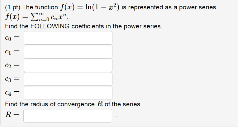 Solved The function f(x) = In(1 - x^2) is represented as a | Chegg.com