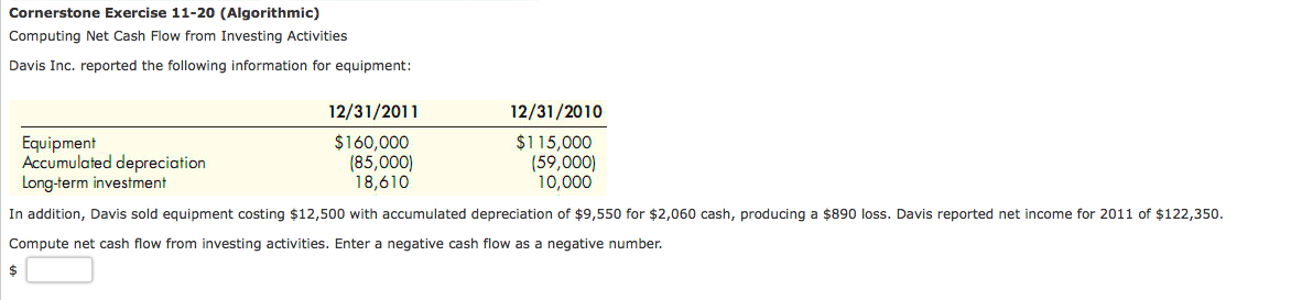 Solved Cornerstone Exercise 11-20 (Algorithmic) Computing | Chegg.com