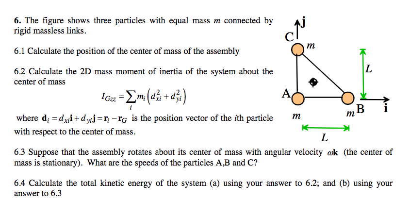 Solved 6. The figure shows three particles with equal mass m | Chegg.com