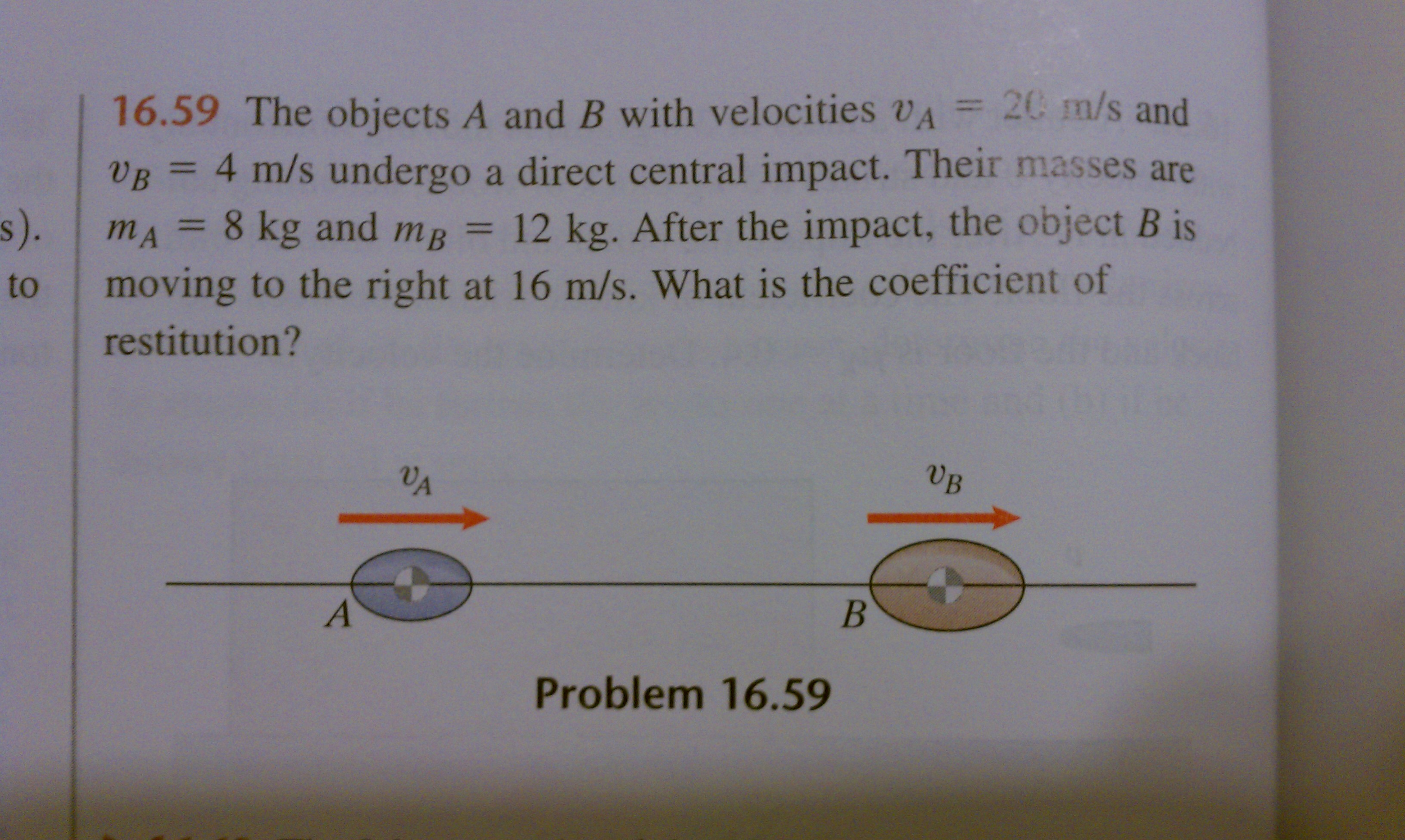 Solved The objects A and B with velocities vA = 20 m/s and | Chegg.com