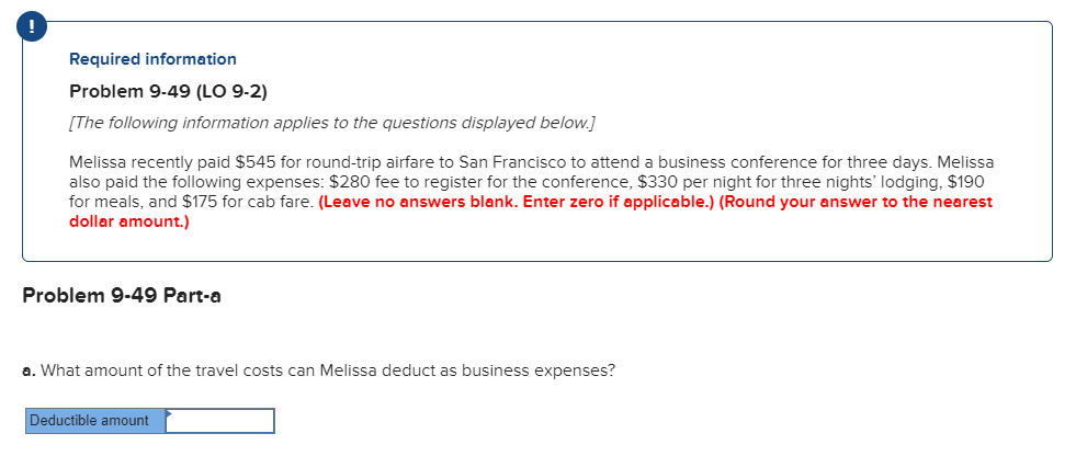 Solved Required information Problem 9-49 (LO 9-2) The | Chegg.com Solved Required information Problem 9-49 (LO 9-2) The | Chegg.com