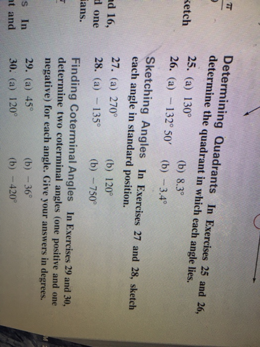 Solved Determine Quadrants In Exercises 25 and 26, determine | Chegg.com