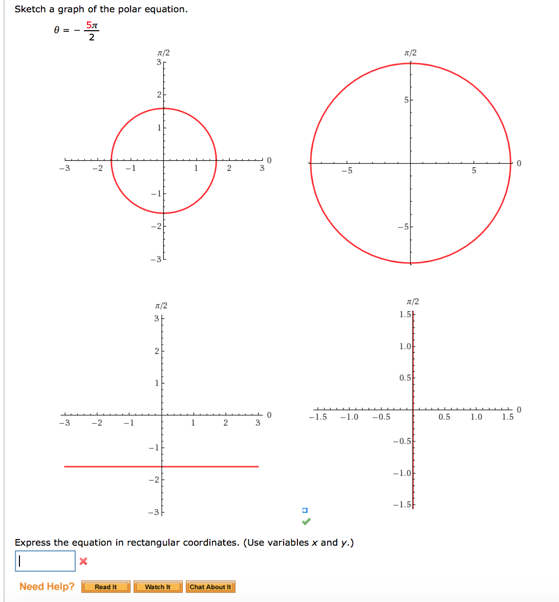 Solved Sketch a graph of the polar equation. Theta = -5 | Chegg.com