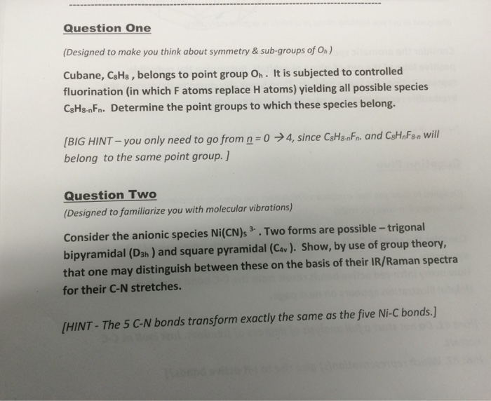 Solved Question One (Designed to make you think about | Chegg.com