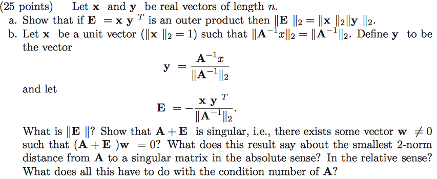 Solved Let x and y be real vectors of length n. a. Show that | Chegg.com