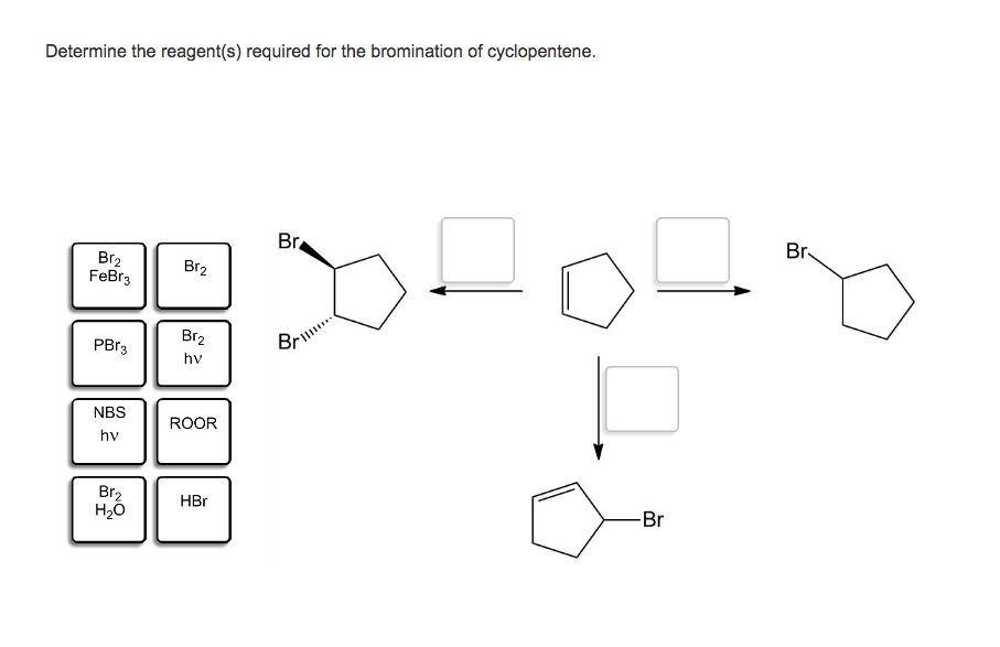 Solved Determine the reagent(s) required for the bromination | Chegg.com