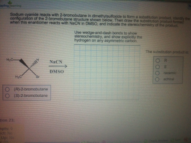 Sodium cyanide reacts with 2-bromobutane in | Chegg.com