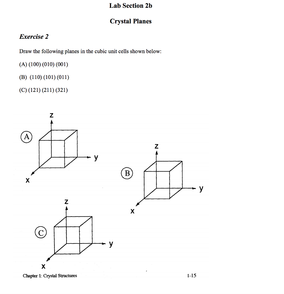 Solved Lab Section 2b Crystal Planes Exercise 2 Draw the | Chegg.com