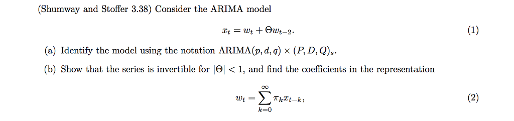 Shumway And Stoffer 338 Consider The Arima Model 8690