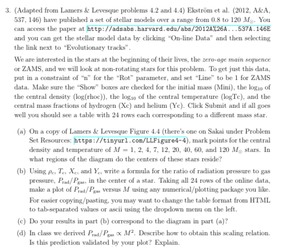3. (Adapted from Lamers&Levesque problems 4.2 and | Chegg.com