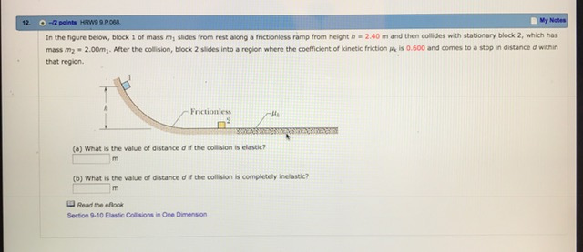 Solved In the figure below, block 1 of mass m_1 slides from | Chegg.com