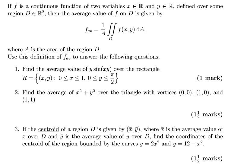 Solved If F Is A Continuous Function Of Two Variables X R 1978