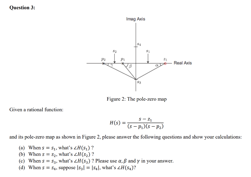 Solved Question 3: Imag Axis S4 S1 P2 Pi 21 aReal Axis $3 | Chegg.com