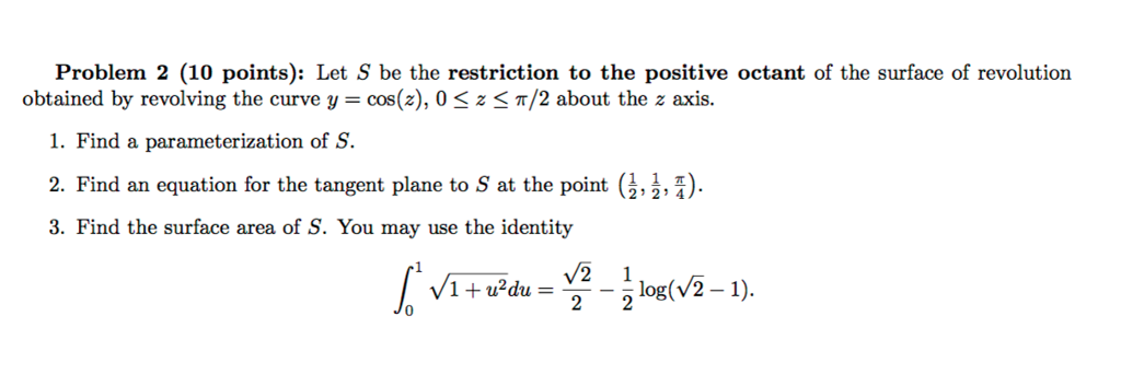 Solved Let 5 be the restriction to the positive octant of | Chegg.com