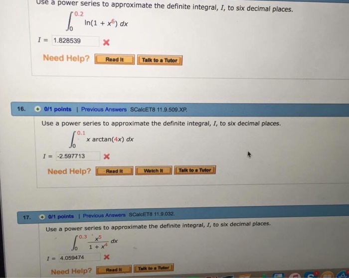 Solved Use a power series to approximate the definite | Chegg.com