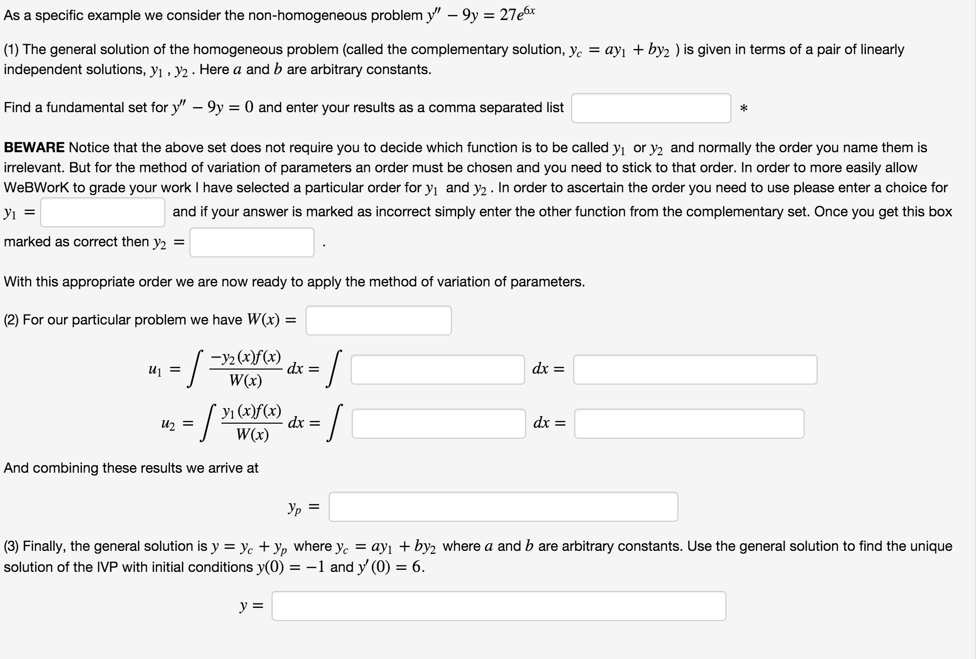Solved As a specific example we consider the non-homogeneous | Chegg.com