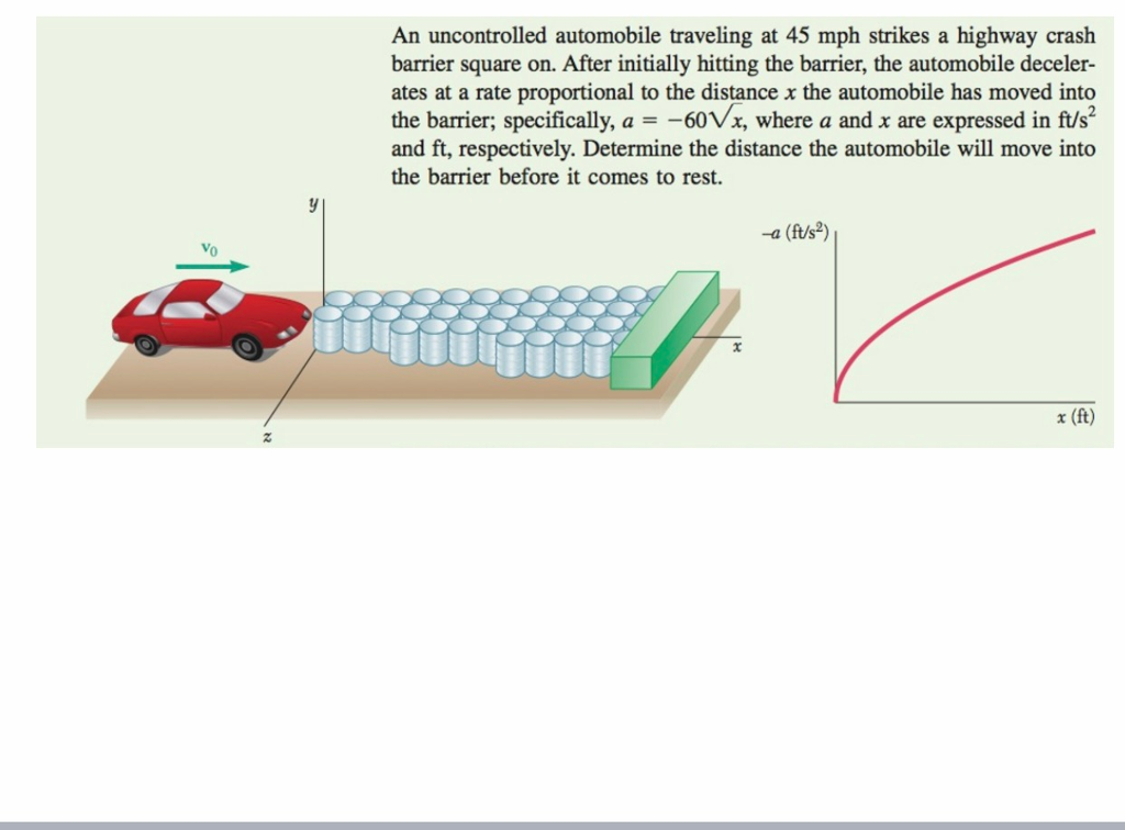 Solved An uncontrolled automobile traveling at 45 mph | Chegg.com