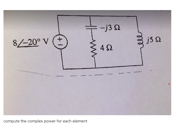 Solved compute the complex power for each element | Chegg.com