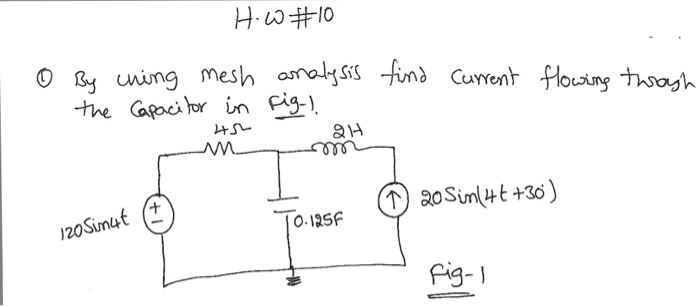 Solved By using mesh analysis find current flowing through | Chegg.com