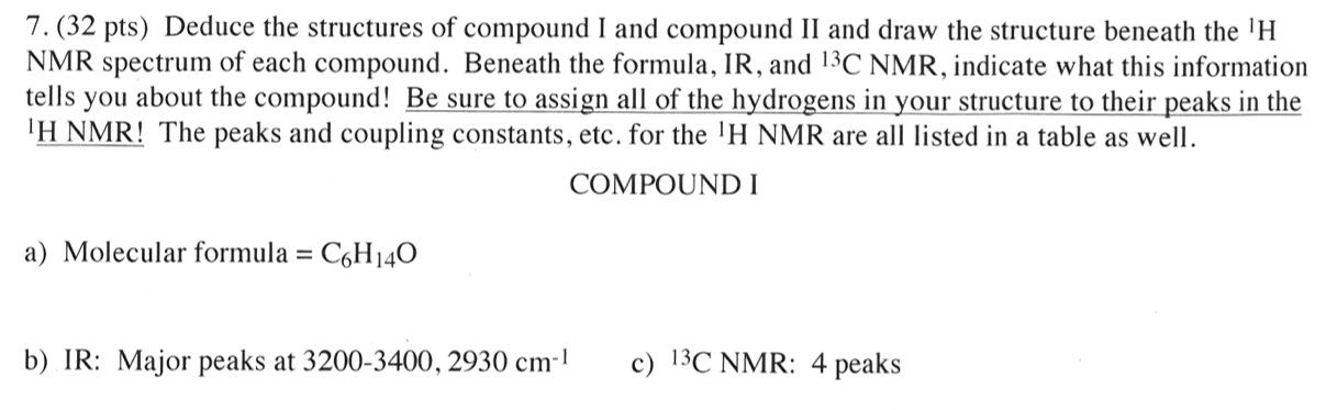 Solved Deduce The Structures Of Compound I And Compound Ii