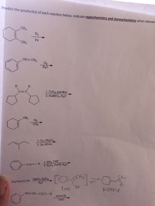Solved Predict the product(s) of each reaction below. | Chegg.com