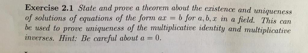 Solved State and prove a theorem about the existence and | Chegg.com