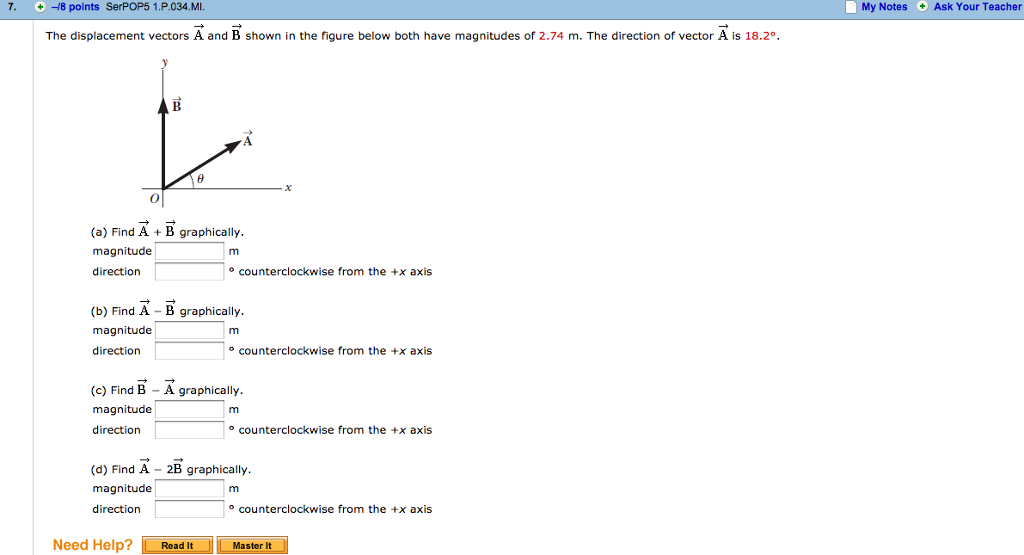 Solved: The Displacement Vectors A Rightarrow And B Righta... | Chegg.com