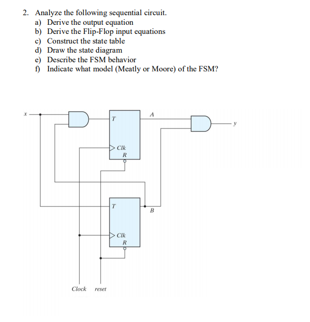 Solved 2. Analyze the following sequential circuit. a) | Chegg.com