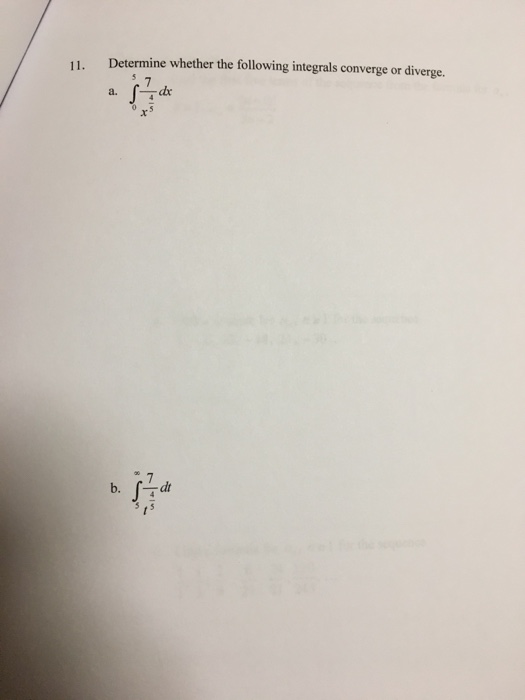 Solved Determine whether the following integrals converge or | Chegg.com