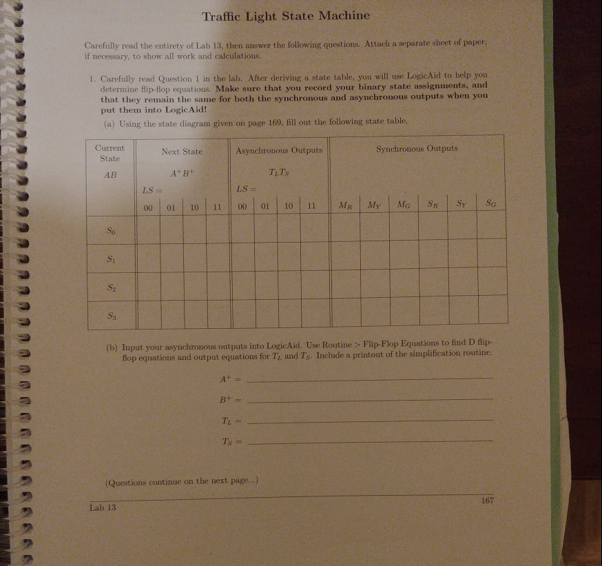 Solved Lab 13: Traffic Light State Machine In this lab, we | Chegg.com