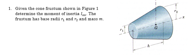 Solved Given the cone frustum shown in Figure 1 determine | Chegg.com