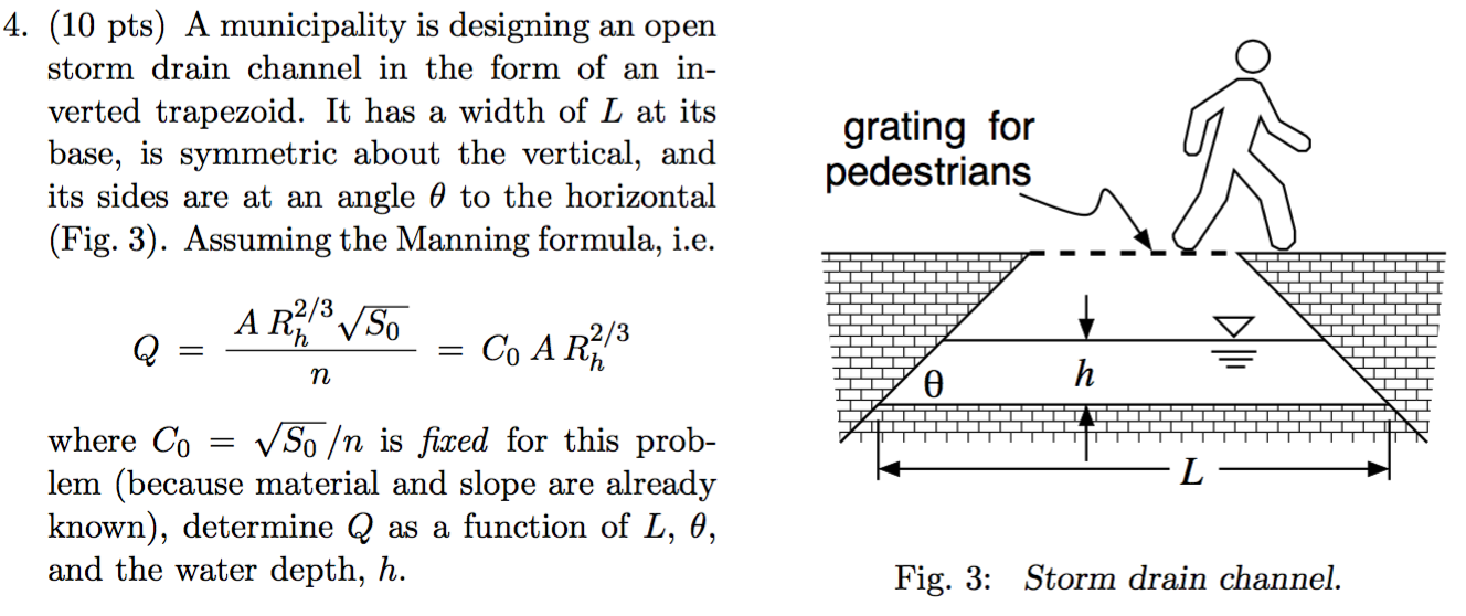 A municipality is designing an open storm drain | Chegg.com