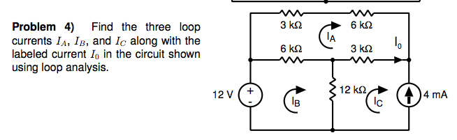 Solved Find the three loop currents IA, IB, and Ic along | Chegg.com