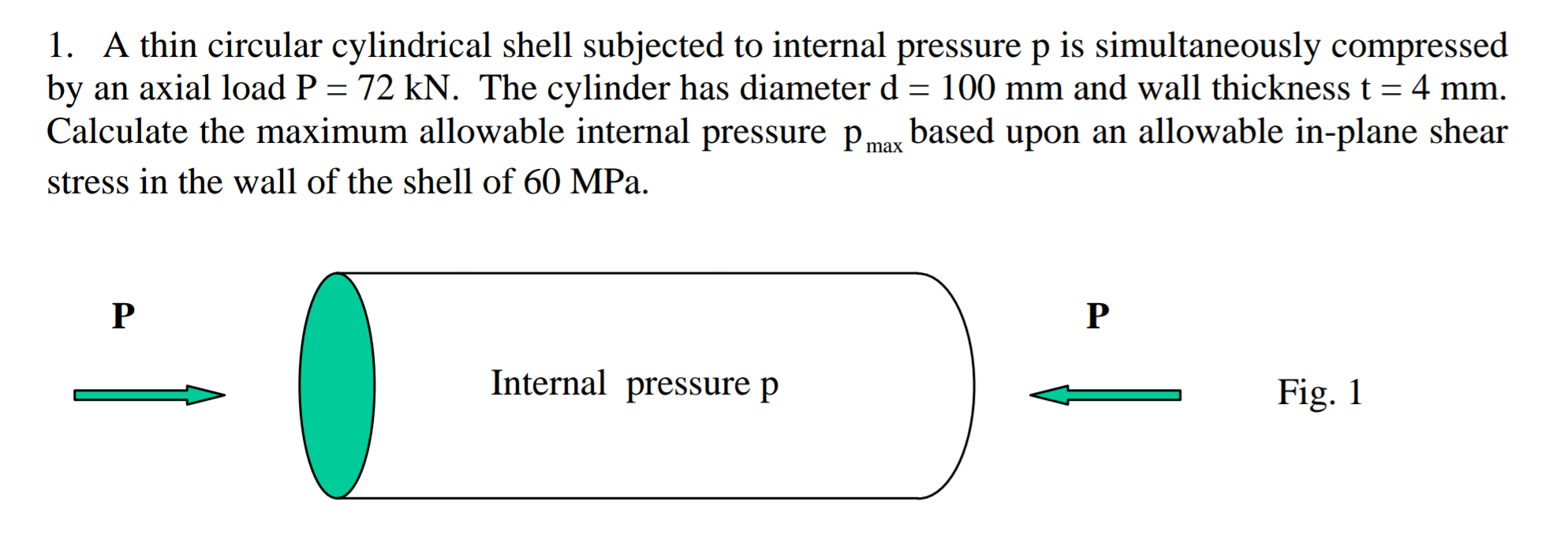 Solved A thin circular cylindrical shell subjected to | Chegg.com