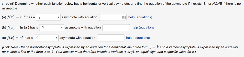 Solved (1 point) Determine whether each function below has a | Chegg.com