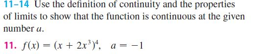Solved Use the definition of continuity and the properties | Chegg.com