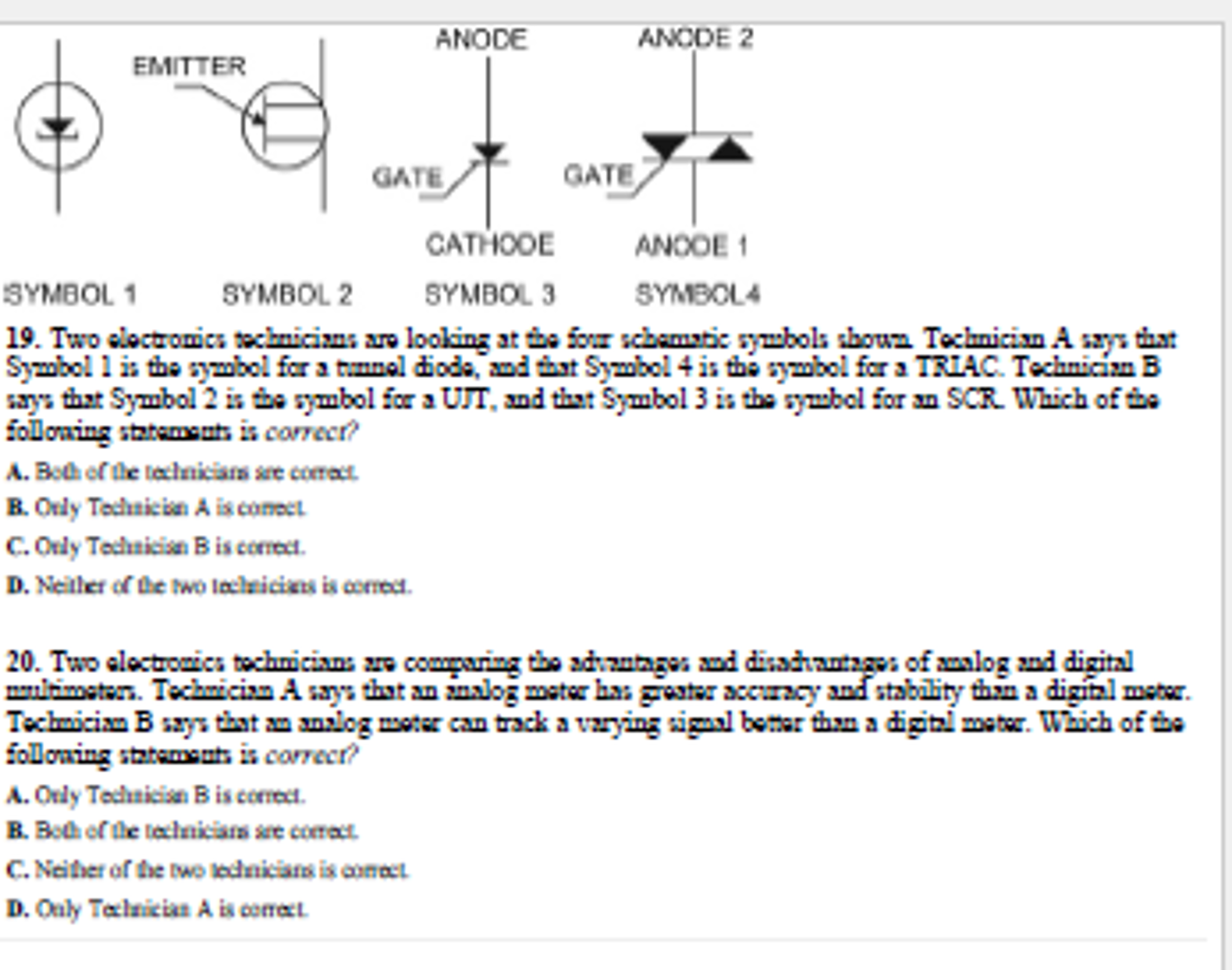 Solved: Look At The Four Schematic Symbols Shown. All Four... | Chegg.com