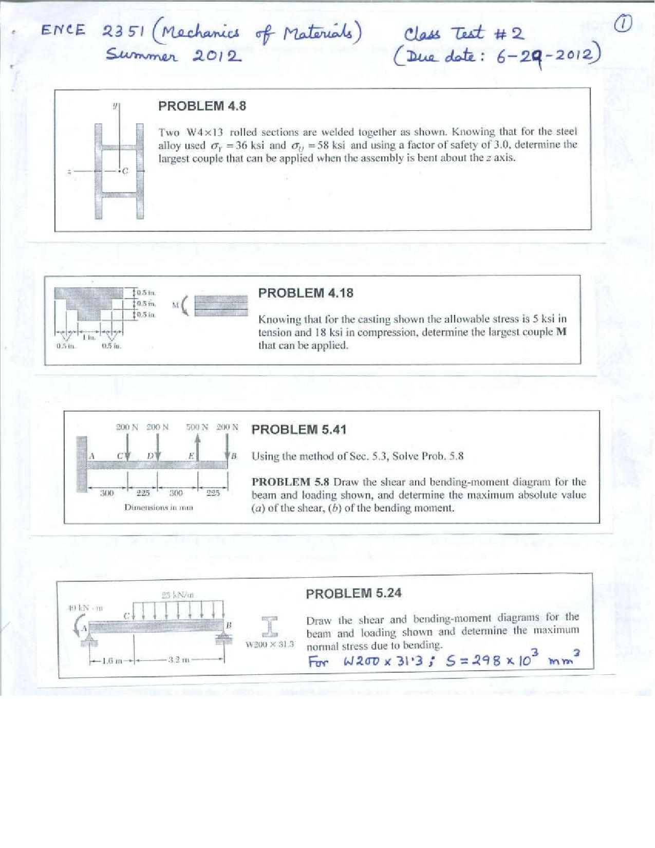 Two W4x13 rolled sections are welded together as | Chegg.com
