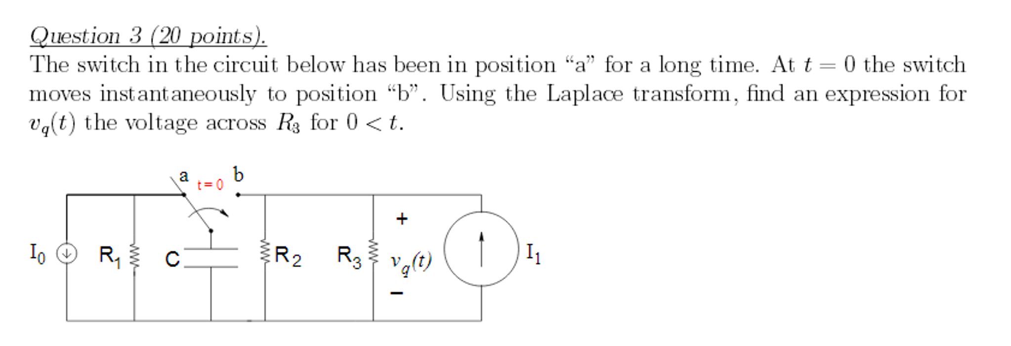 Solved The switch in the circuit below has been in position | Chegg.com