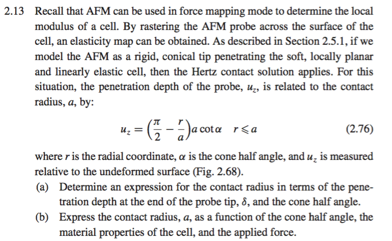 Solved 2.13 Recall that AFM can be used in force mapping | Chegg.com
