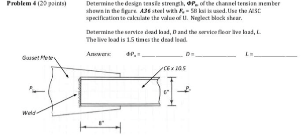Solved Determine the design tensile strength, Phi P_n, of | Chegg.com