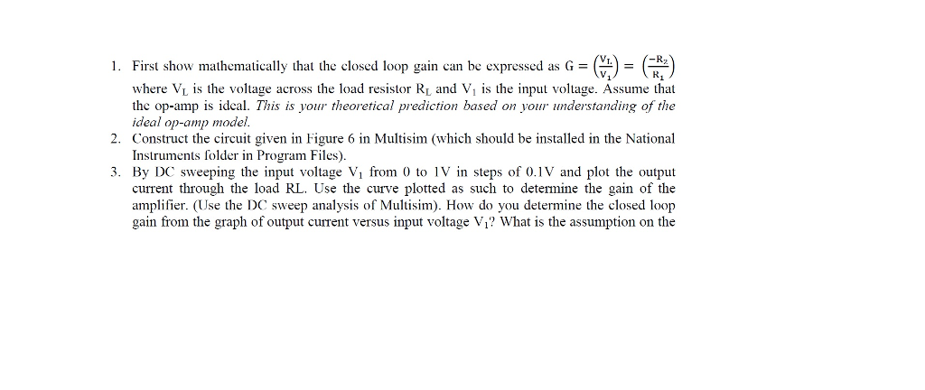 Solved Experiment 1 Inverting Amplifier Figure 6 Is The