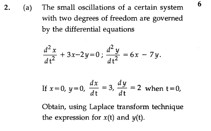 Solved (a) The small oscillations of a certain system with | Chegg.com