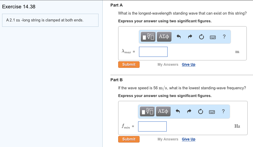 Solved A 2.1 m - long string is clamped at both ends. What | Chegg.com