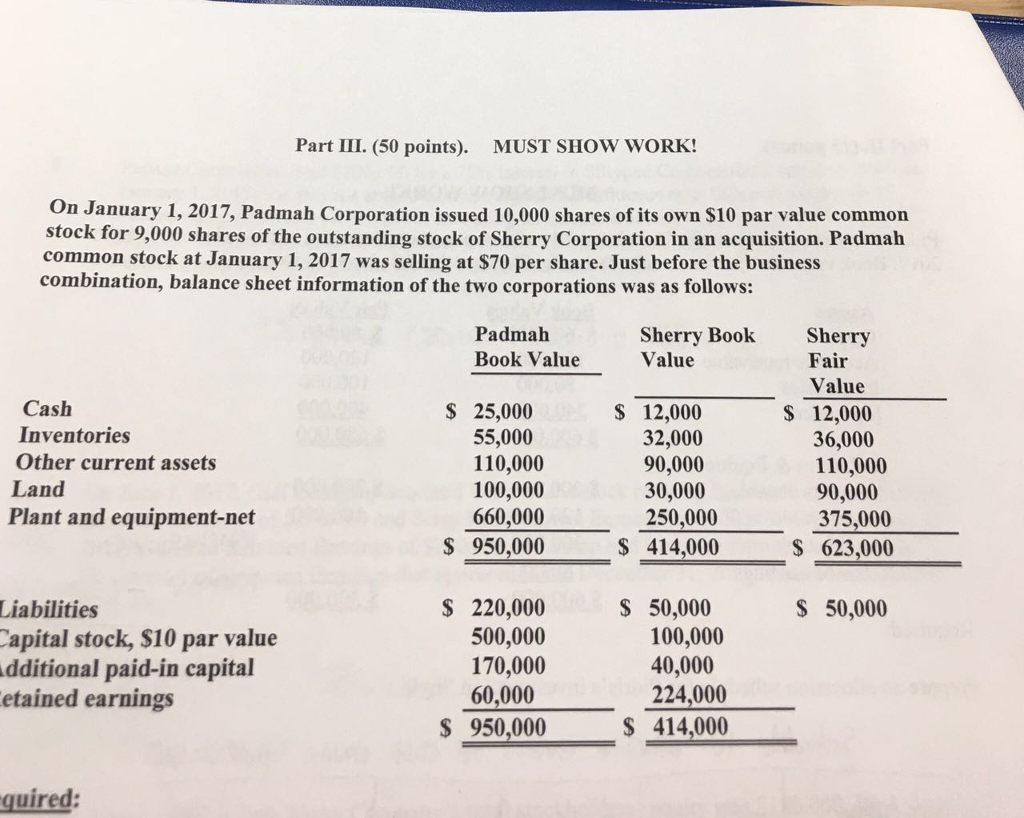 Solved Please prepare a consolidated balance sheet for | Chegg.com